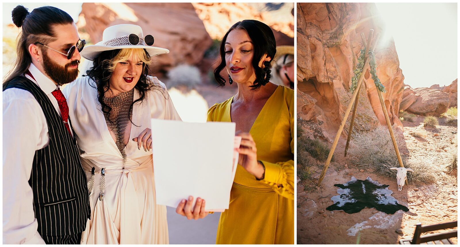 Off-Beat Desert Micro Wedding Ceremony | Ellie & Lewis | Cactus & Lace ...