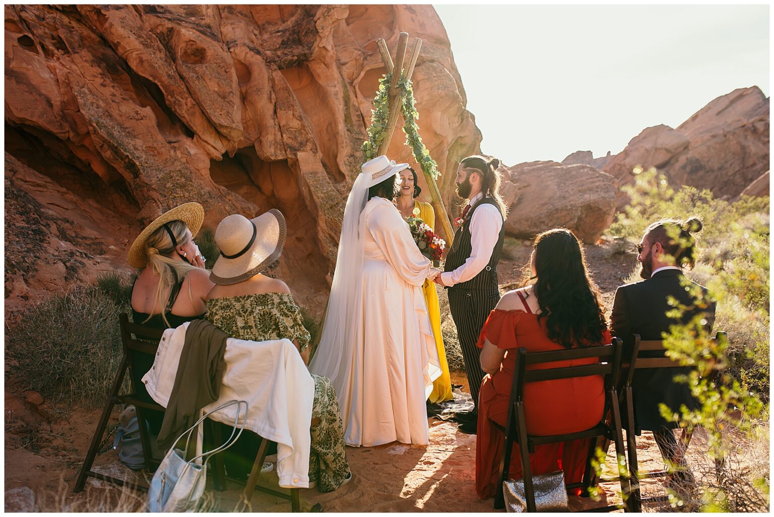 Off-Beat Desert Micro Wedding Ceremony | Ellie & Lewis | Cactus & Lace ...